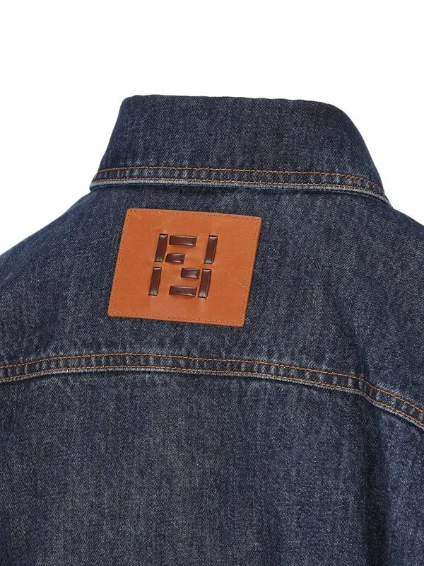 Fendi Denim Cotton Jacket With Ff Quilting - Multicolor