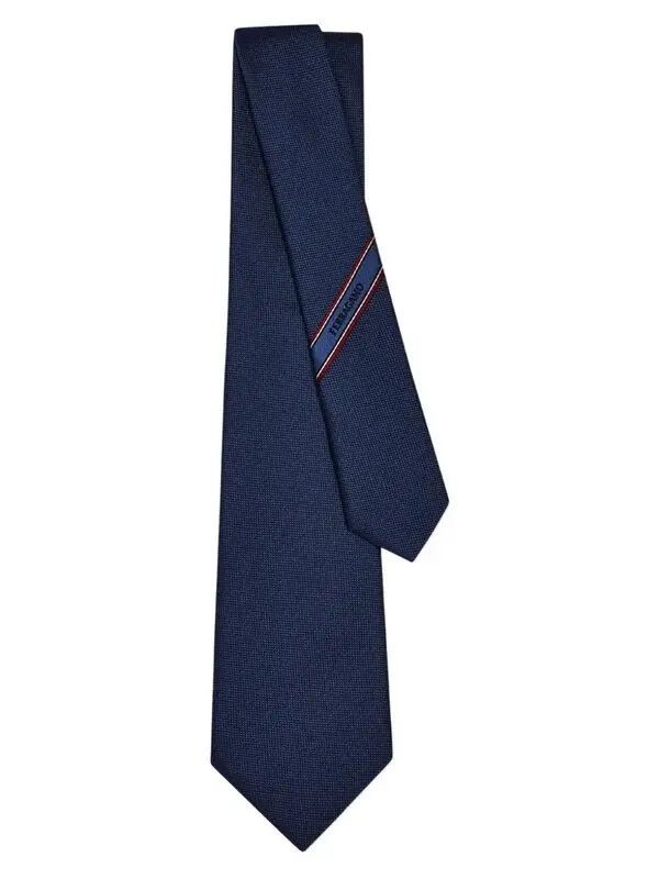 FERRAGAMO Jacquard Silk Neck Tie - Blue