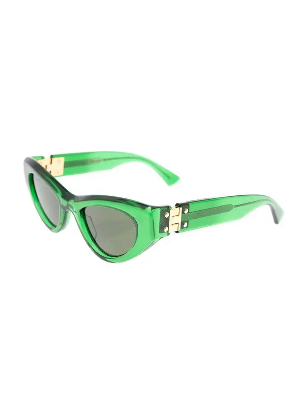 Bottega Veneta Green Acetate Cat Eye Sunglasses - Multicolor