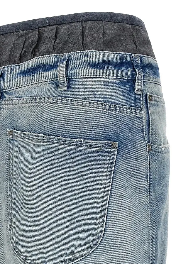 MAISON MARGIELA Slits Denim Maxi Skirt - Multicolor