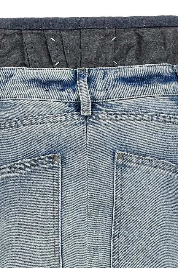 MAISON MARGIELA Slits Denim Maxi Skirt - Multicolor