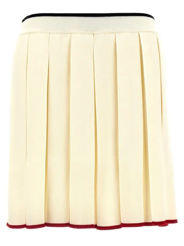 Thom Browne Knitted Pleated Skirt - White