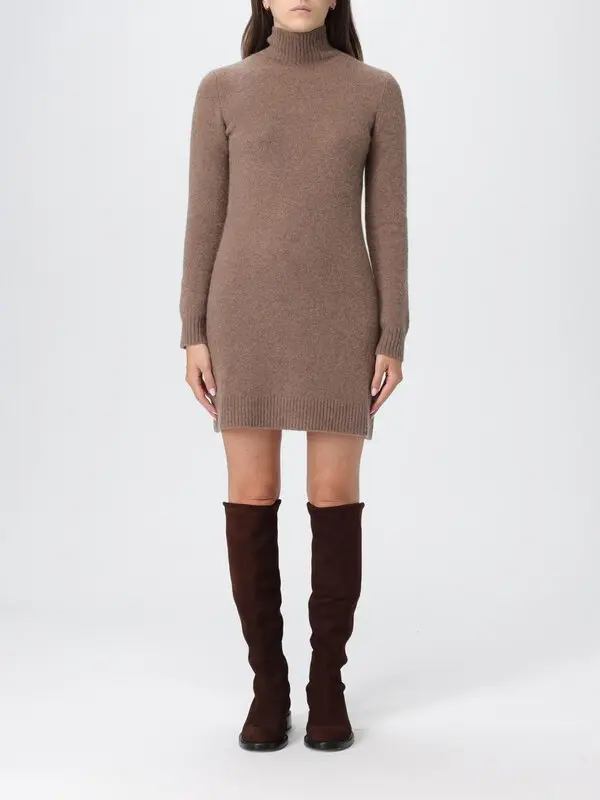 Max Mara Turtleneck Sweater Dress - Gray