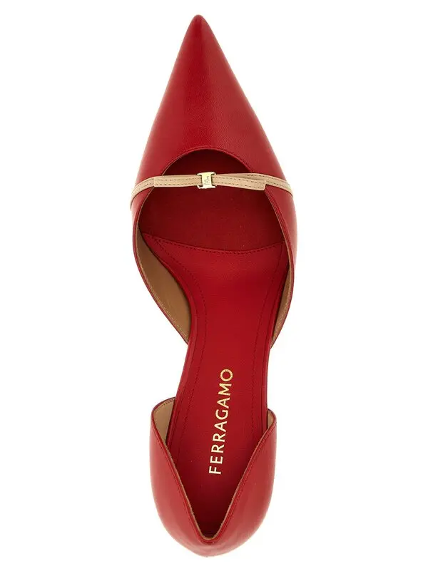 FERRAGAMO Gyoia Leather Pumps With Bow Detailing