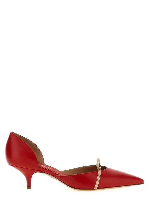 FERRAGAMO Gyoia Leather Pumps With Bow Detailing - Red