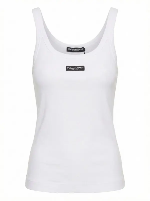 Dolce & Gabbana Ribbed Cotton Tank Top - Multicolor