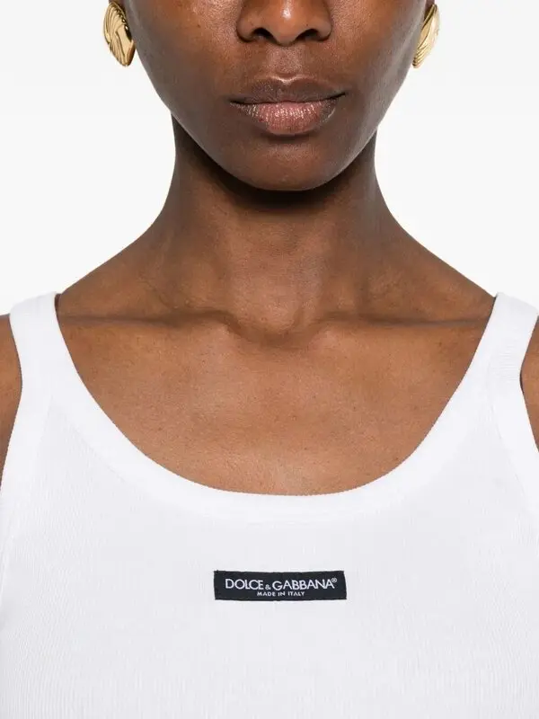 Dolce & Gabbana Ribbed Cotton Tank Top - Multicolor