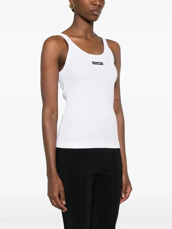 Dolce & Gabbana Ribbed Cotton Tank Top - Multicolor