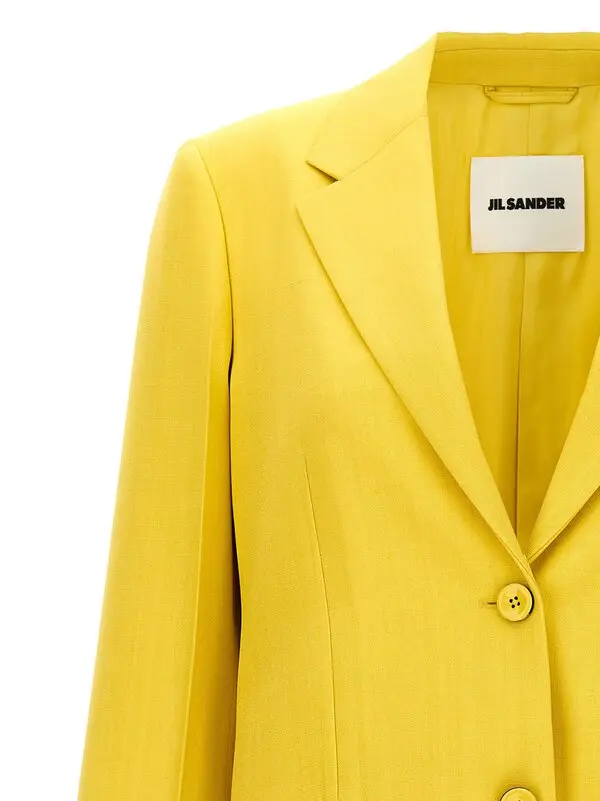JIL SANDER Single-breasted Blazer - Yellow