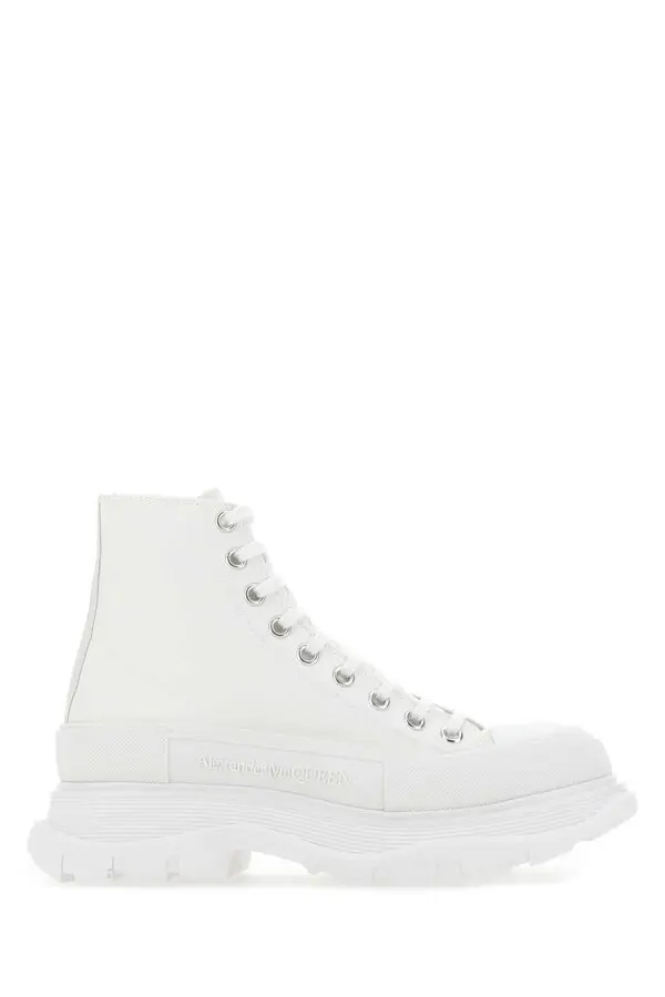 Alexander McQueen Canvas High Top Sneakers - White