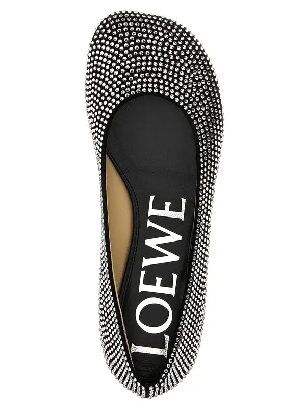 Loewe Toy" Ballet Flats With All-over Rhinestones