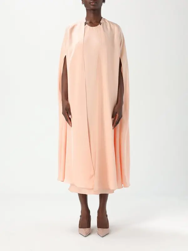 Max Mara Cape Effect Silk Dress - Pink