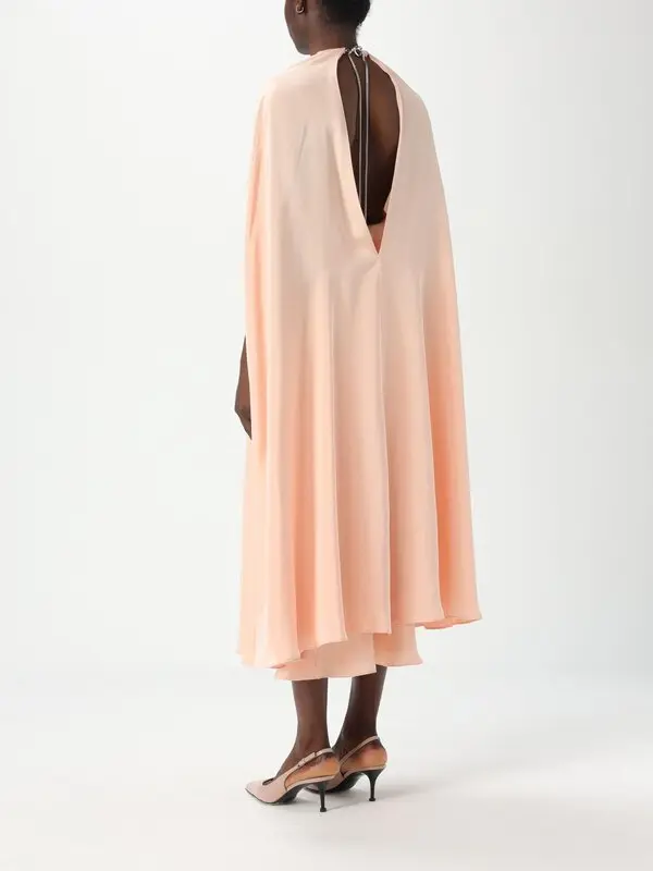 Max Mara Cape Effect Silk Dress - Pink