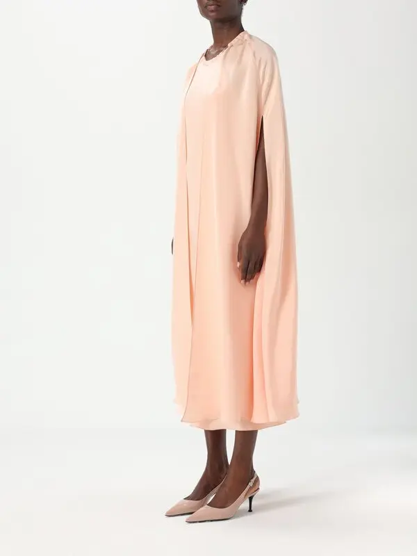 Max Mara Cape Effect Silk Dress - Pink