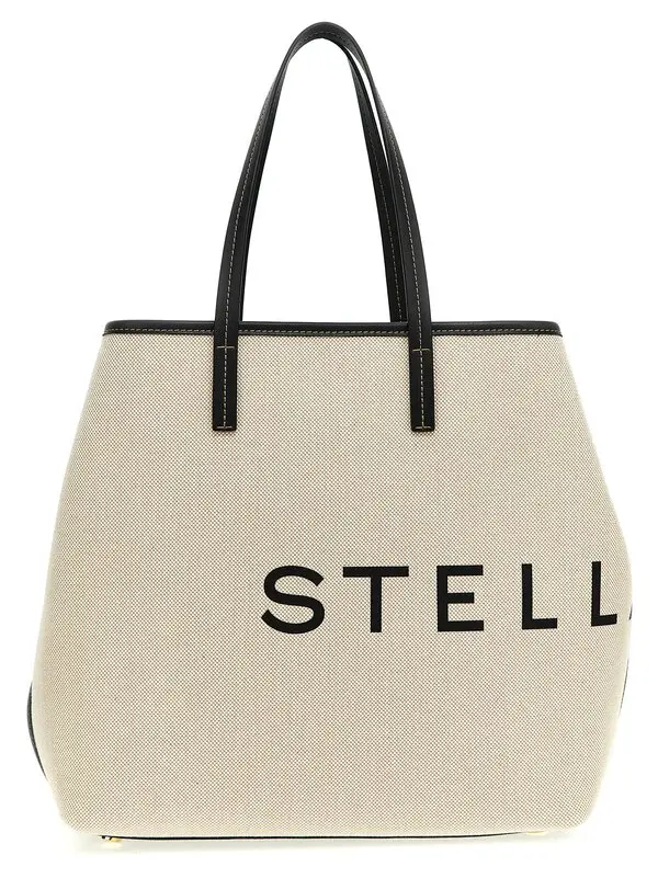 Stella McCartney Logo Canvas Shopper Bag - Cream