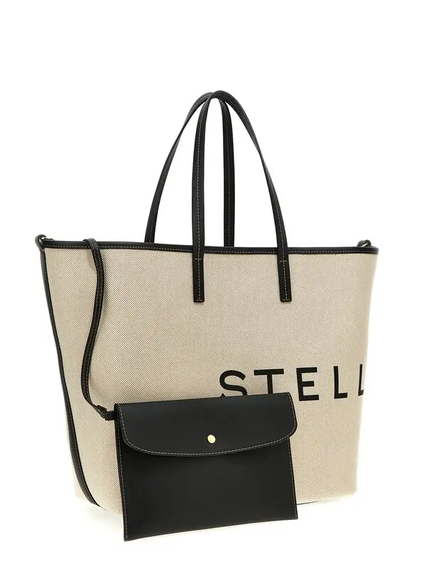 Stella McCartney Logo Canvas Shopper Bag - Cream