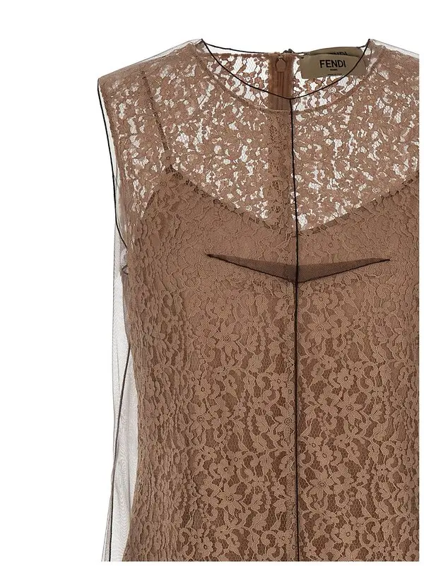 Fendi Floral Lace Midi Dress