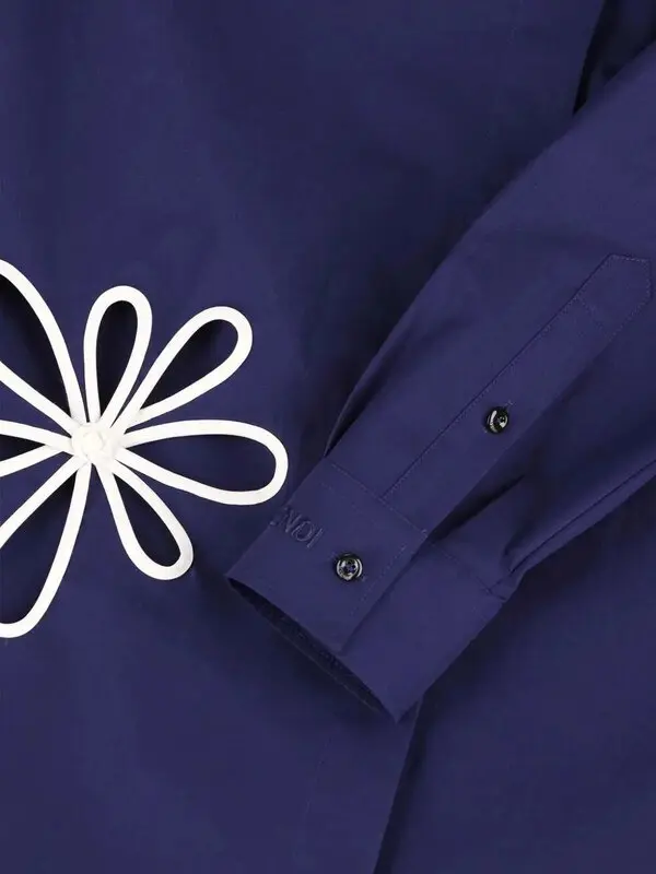 Fendi Cotton Shirt With Applique Detail - Multicolor