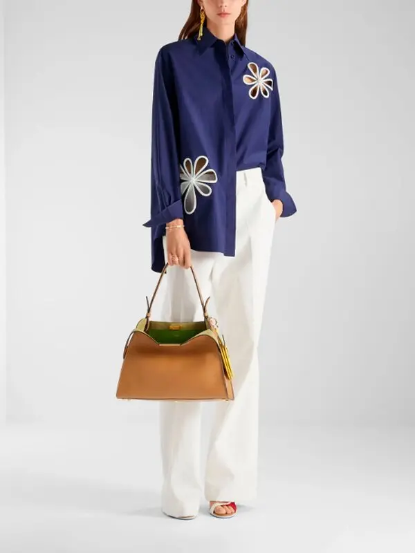 Fendi Cotton Shirt With Applique Detail - Multicolor