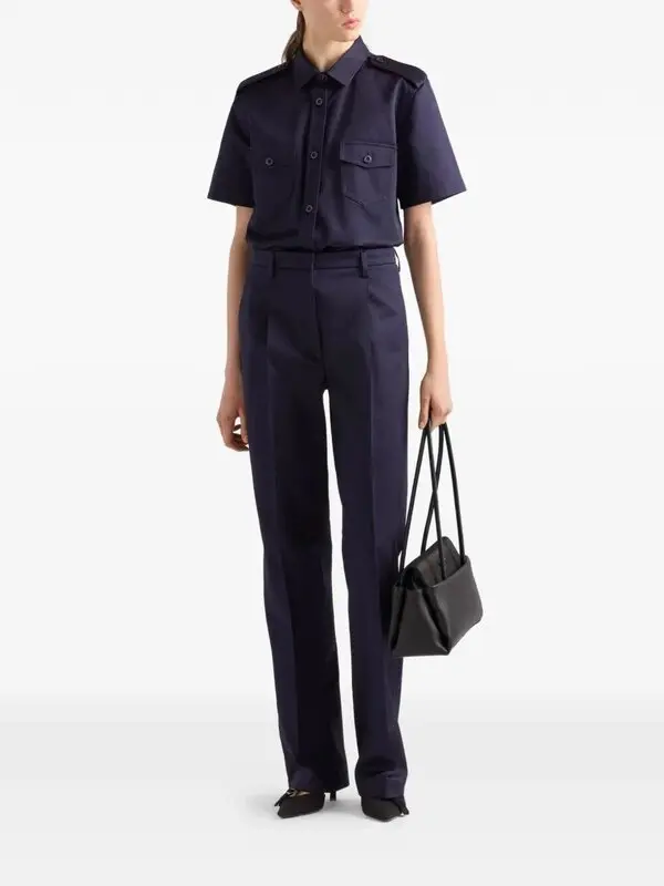 Prada Cotton Wide Leg Pants - Multicolor