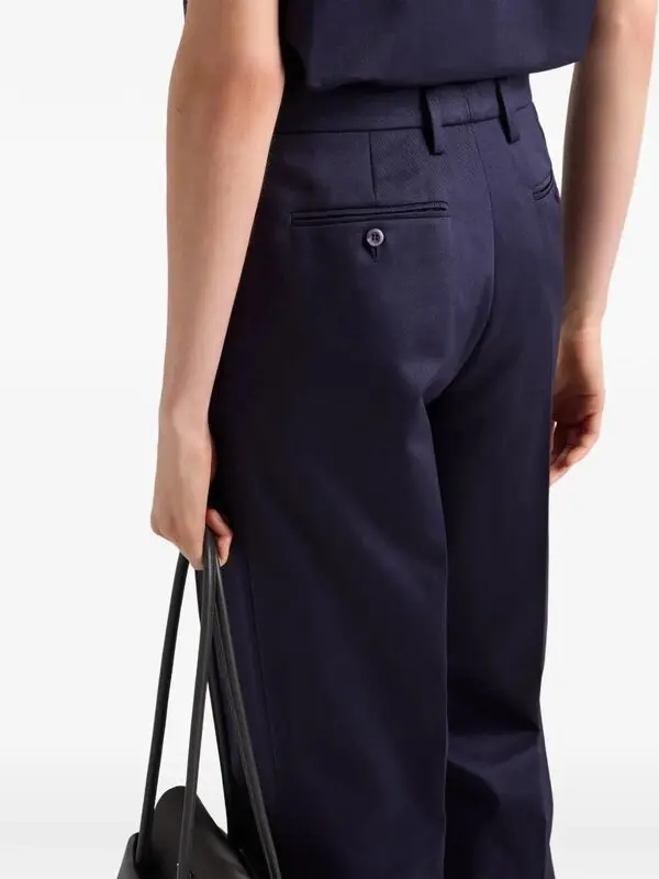 Prada Cotton Wide Leg Pants - Multicolor