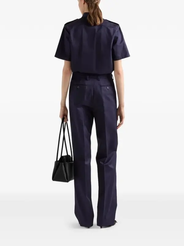 Prada Cotton Wide Leg Pants - Multicolor