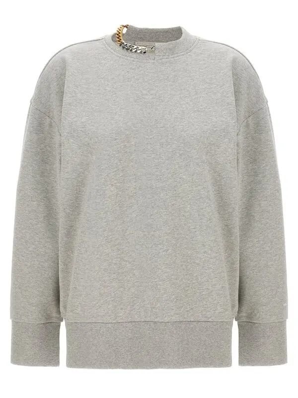 Stella McCartney Chain Detail Cotton Sweatshirt - Gray