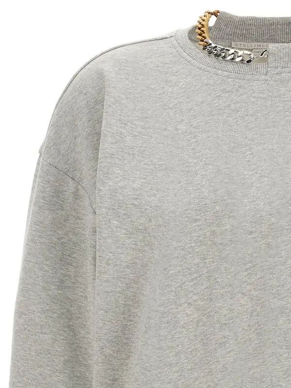 Stella McCartney Chain Detail Cotton Sweatshirt - Gray