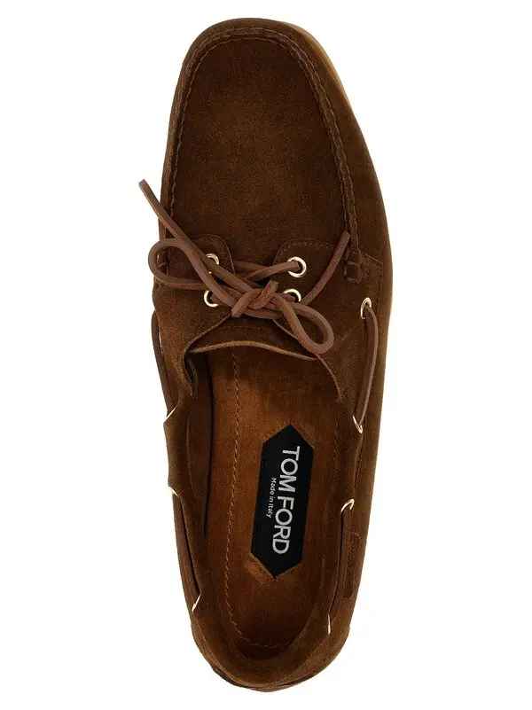 TOM FORD Robin Suede Boat Shoe - Brown