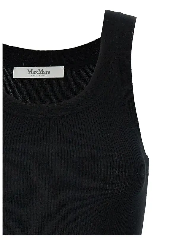 Max Mara Eliadi Ribbed Wool Top - Black