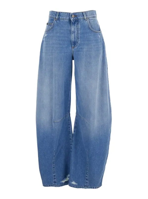 Dolce & Gabbana Blue Denim Balloon Effect Jeans - Multicolor