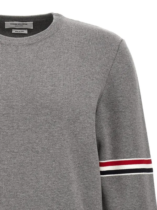 Thom Browne Classic Cotton Sweater With Rwb Detail
