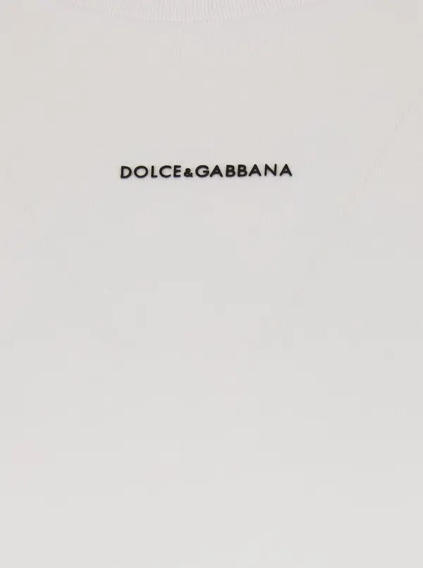 Dolce & Gabbana T-shirt With Logo On The Front In Cotton For