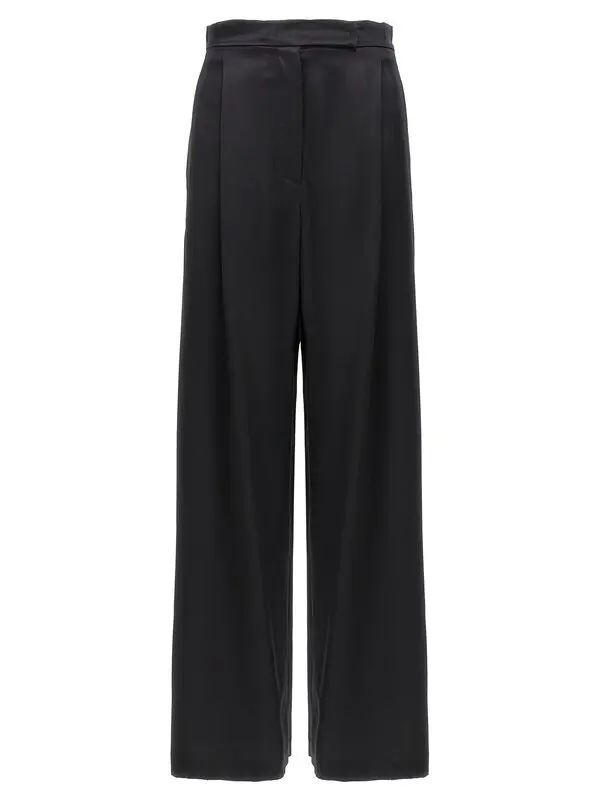 Max Mara Fiesta Wide Leg Silk Pants - Black
