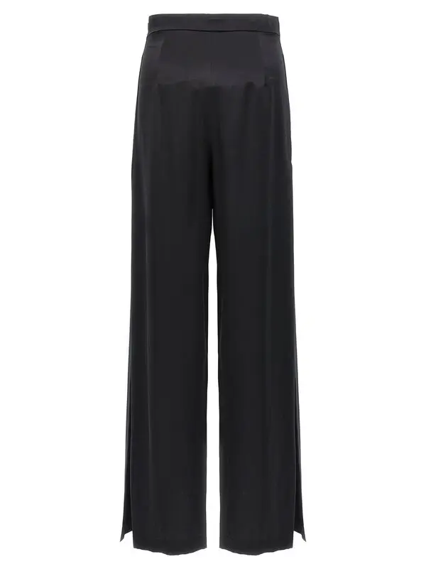Max Mara Fiesta Wide Leg Silk Pants - Black