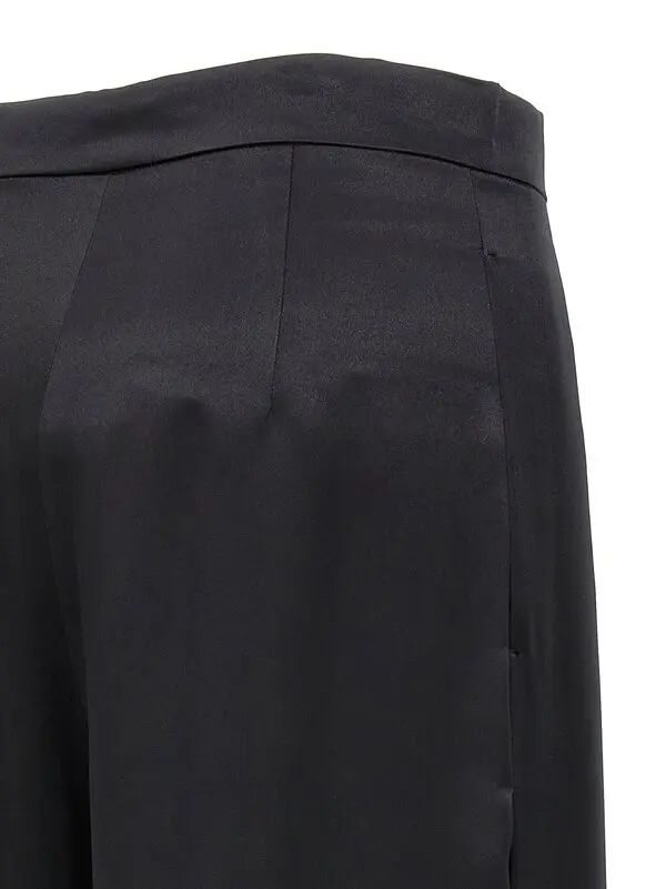 Max Mara Fiesta Wide Leg Silk Pants - Black