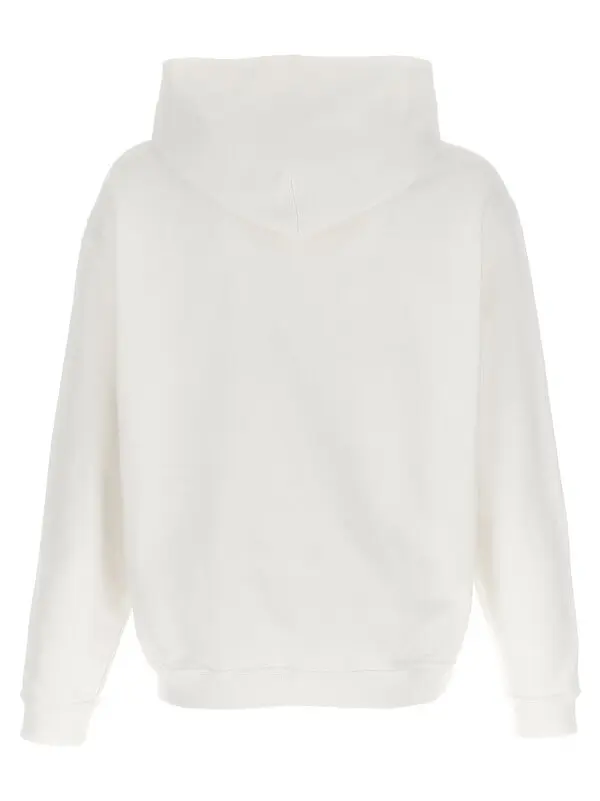 MAISON MARGIELA Logo Embroidered Cotton Hoodie - White