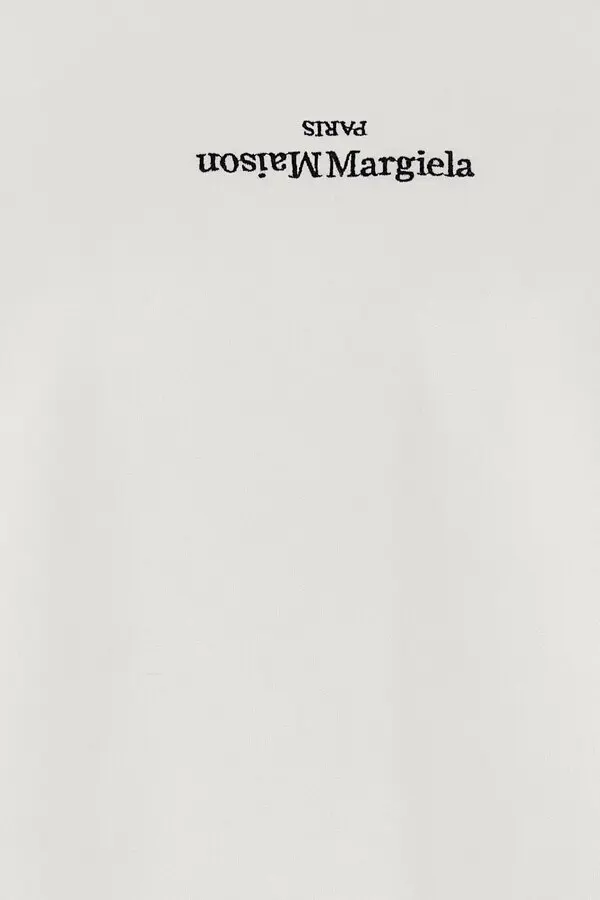 MAISON MARGIELA Logo Embroidered Cotton Hoodie - White
