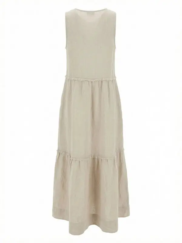 Peserico Linen Tiered Maxi Dress - Multicolor