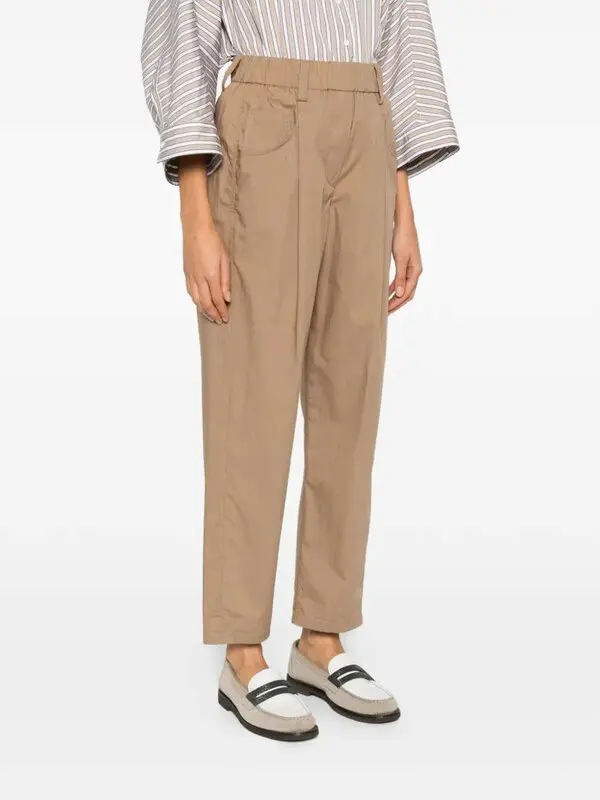 Brunello Cucinelli Stretch Cotton Pants - Brown