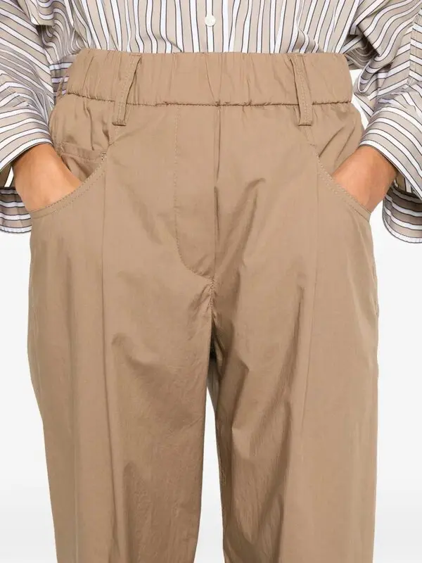 Brunello Cucinelli Stretch Cotton Pants - Brown