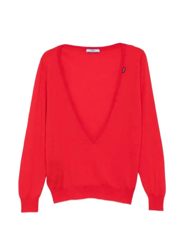 Prada Cashmere V-neck Sweater - Multicolor