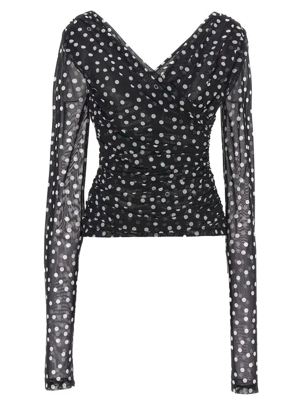 Dolce & Gabbana Mambo" Polka Dot Stretch Tulle Top