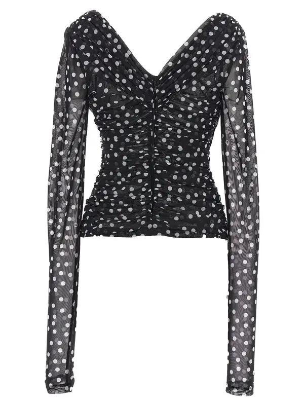 Dolce & Gabbana Mambo" Polka Dot Stretch Tulle Top