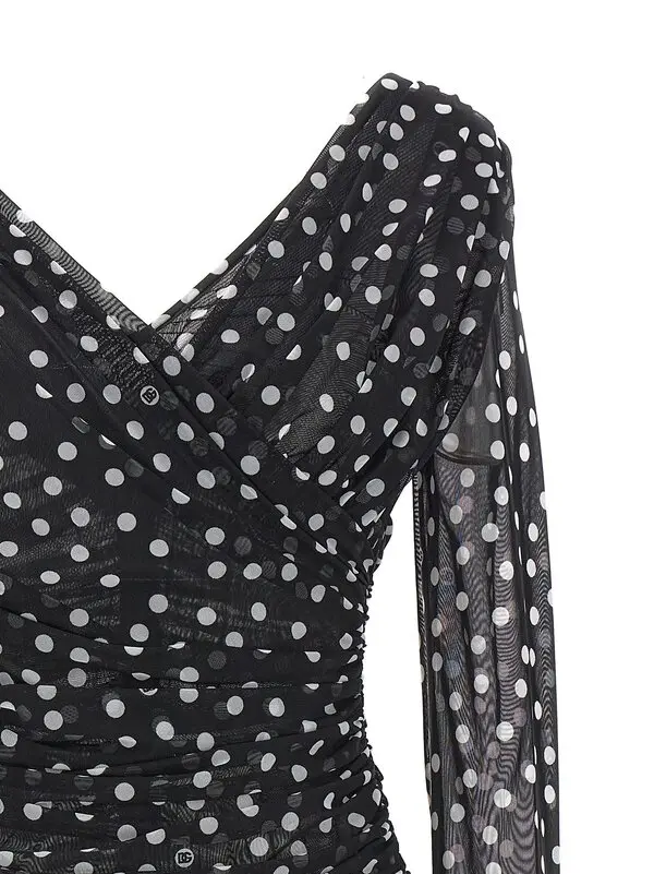 Dolce & Gabbana Mambo" Polka Dot Stretch Tulle Top