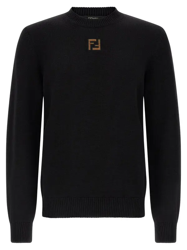 Fendi Wool Yarn Micro Ff Sweater - Black