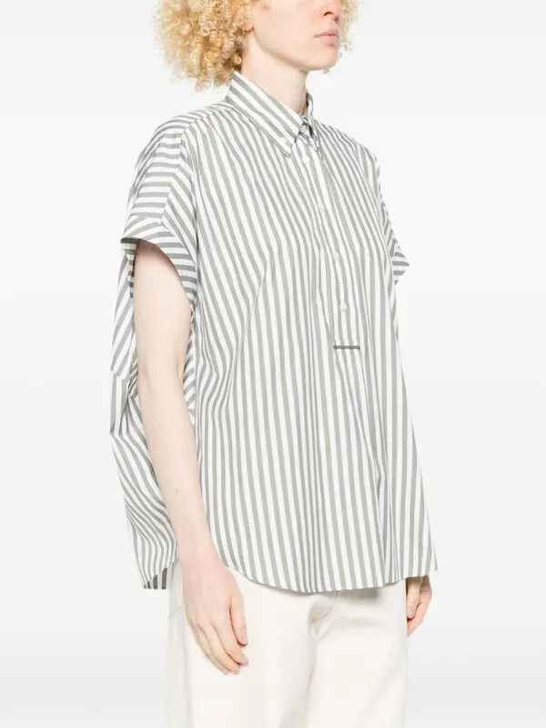 Brunello Cucinelli Striped Cotton And Silk Shirt