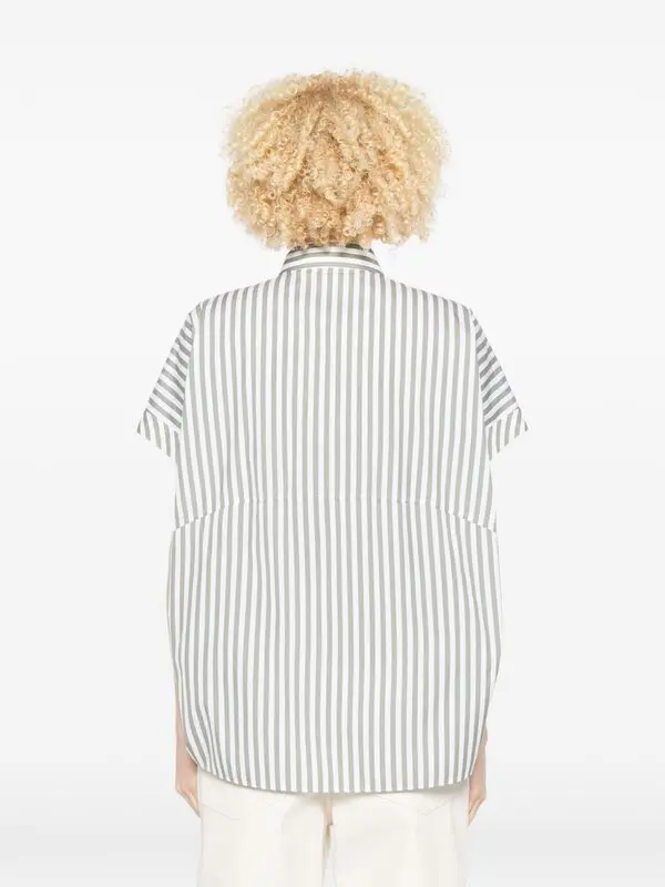 Brunello Cucinelli Striped Cotton And Silk Shirt