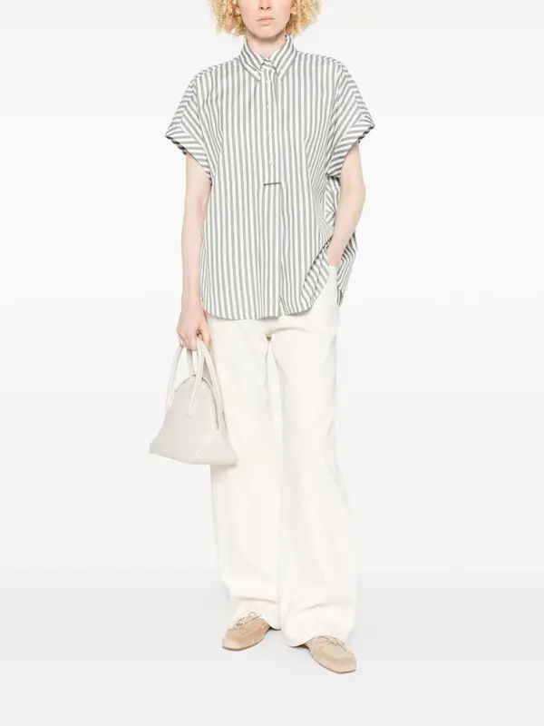 Brunello Cucinelli Striped Cotton And Silk Shirt
