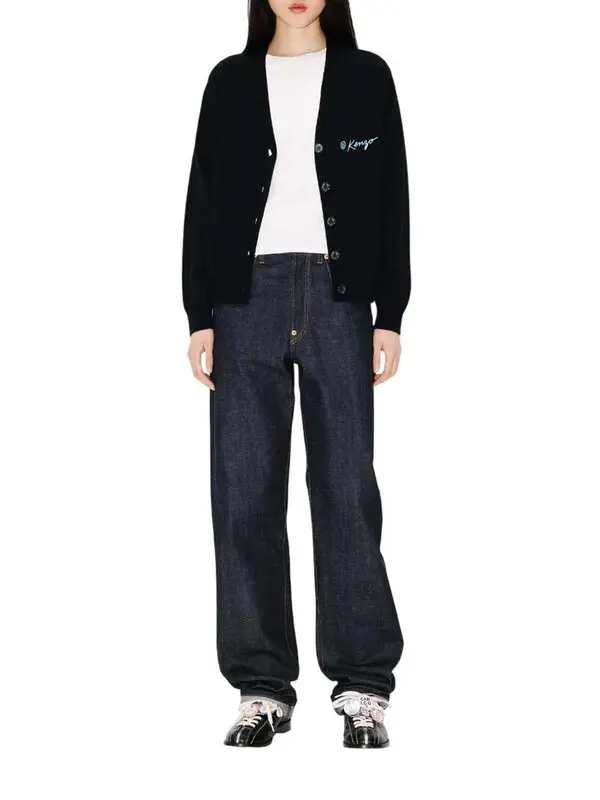 Kenzo Wild Tiger Embroidered Wool & Cotton Cardigan